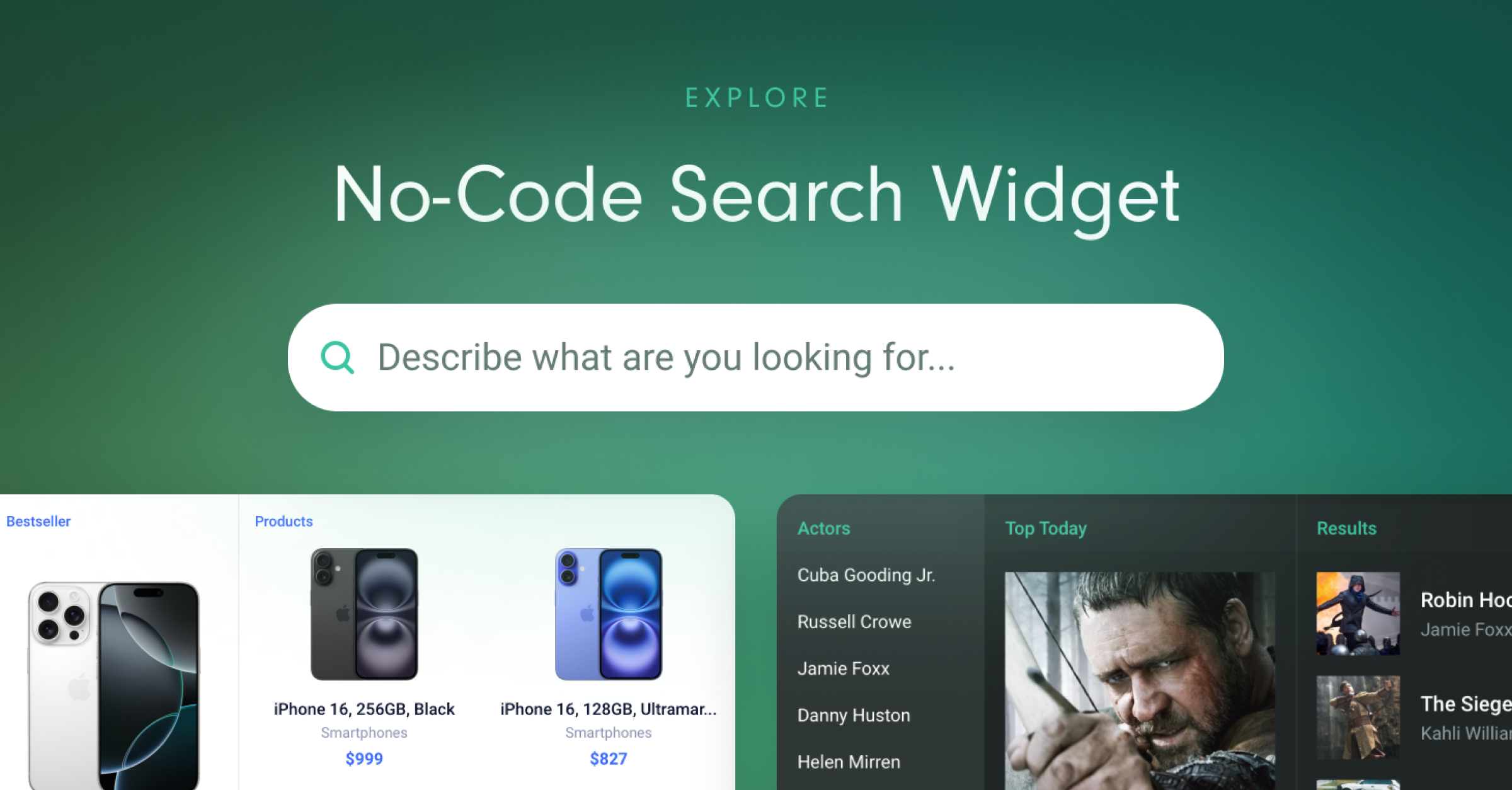 No-Code Search Widget: Personalized, Powerful, Effortless